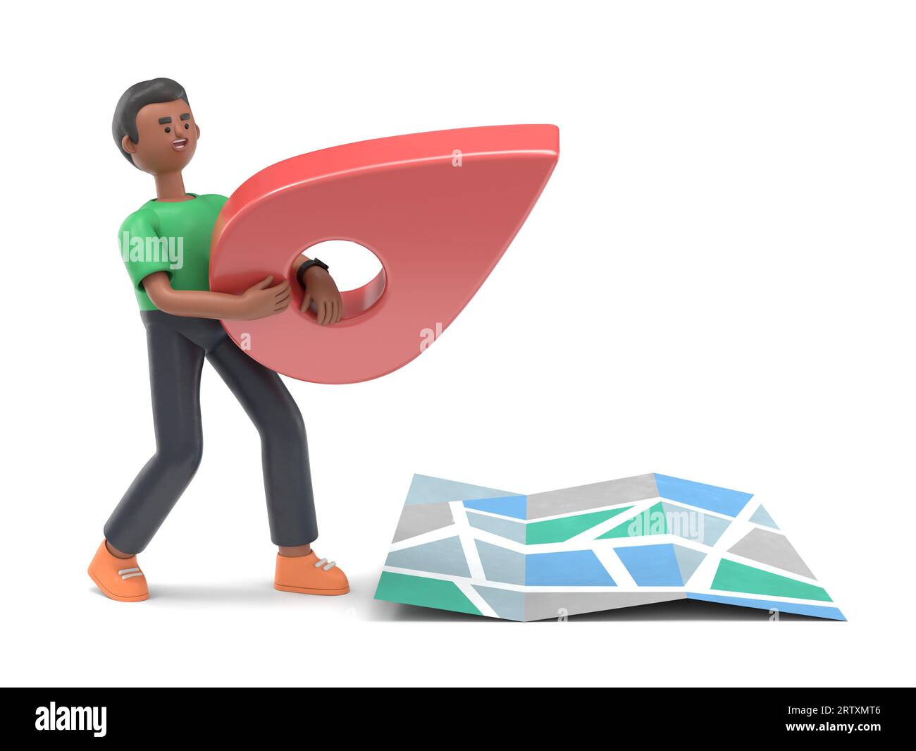 3D illustration of cartoon characters business concept.People are in ...