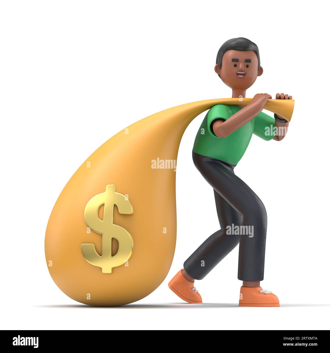 3D illustration of cartoon characters business concept.People are in ...