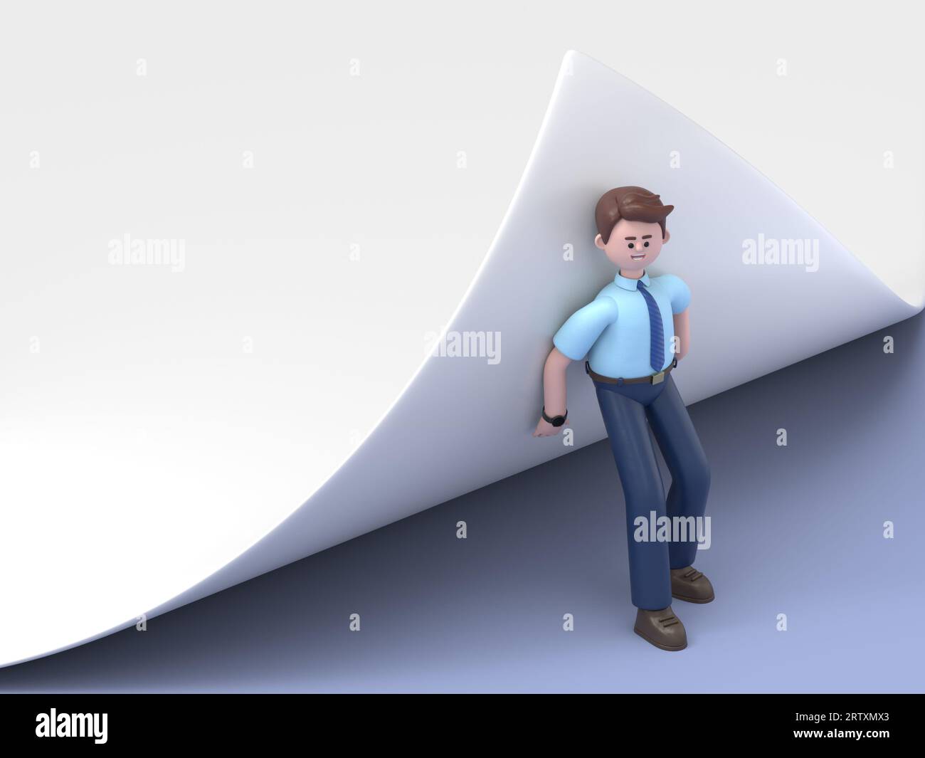 3D illustration of cartoon characters business concept.People are in ...