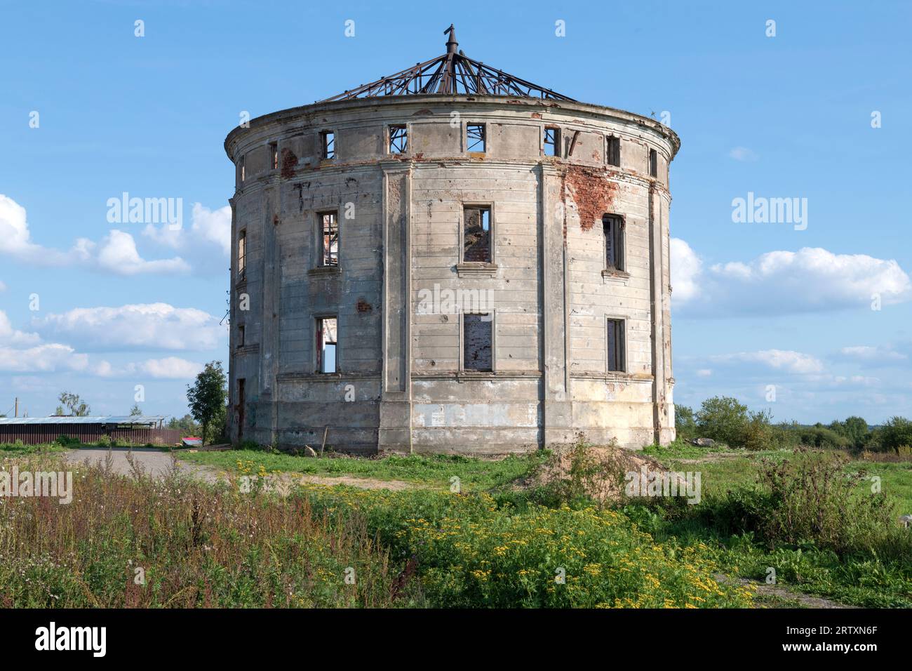 Ruins of an ancient water tower (Ink Tower, Verevo Tower) on a ...