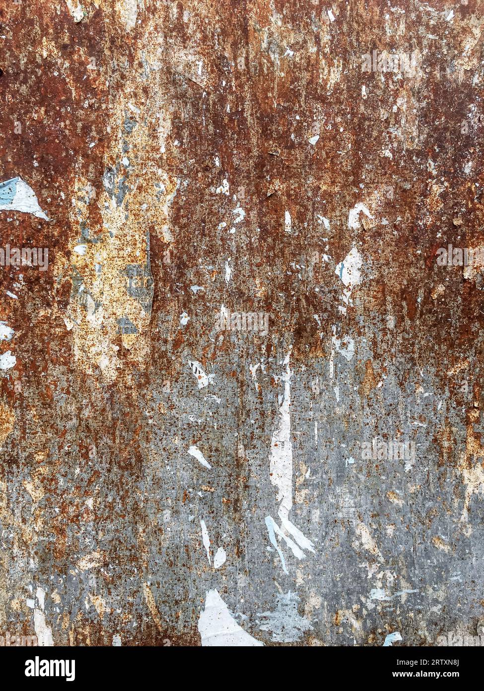 Panoramic grunge rusty metal texture, rust and oxidized metal background. Old metal iron panel ...