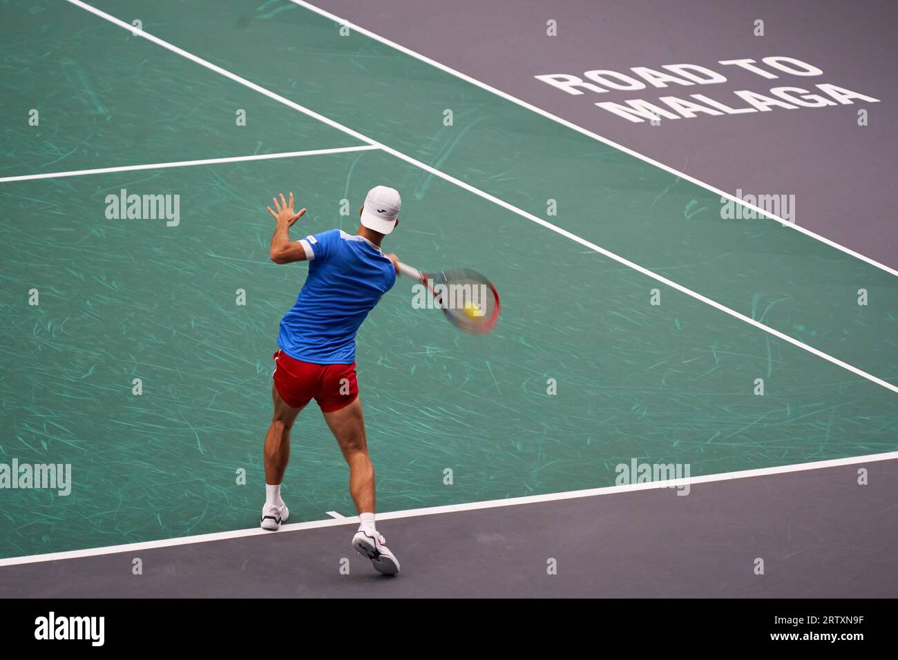 Tomas Machac of Czech Republic in action during the Valencia Davis Cup ...