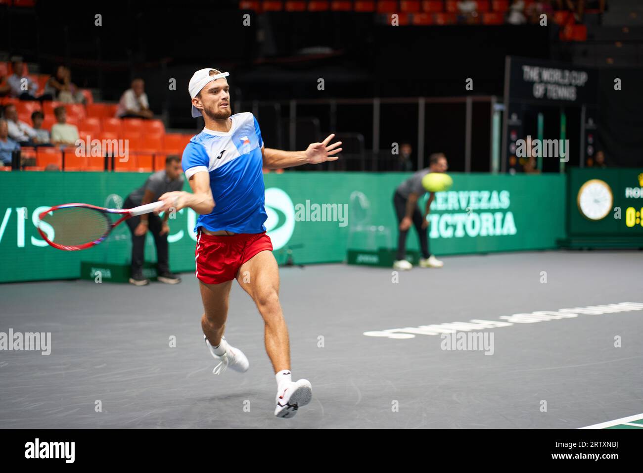 Tomas Machac of Czech Republic in action during the Valencia Davis Cup ...