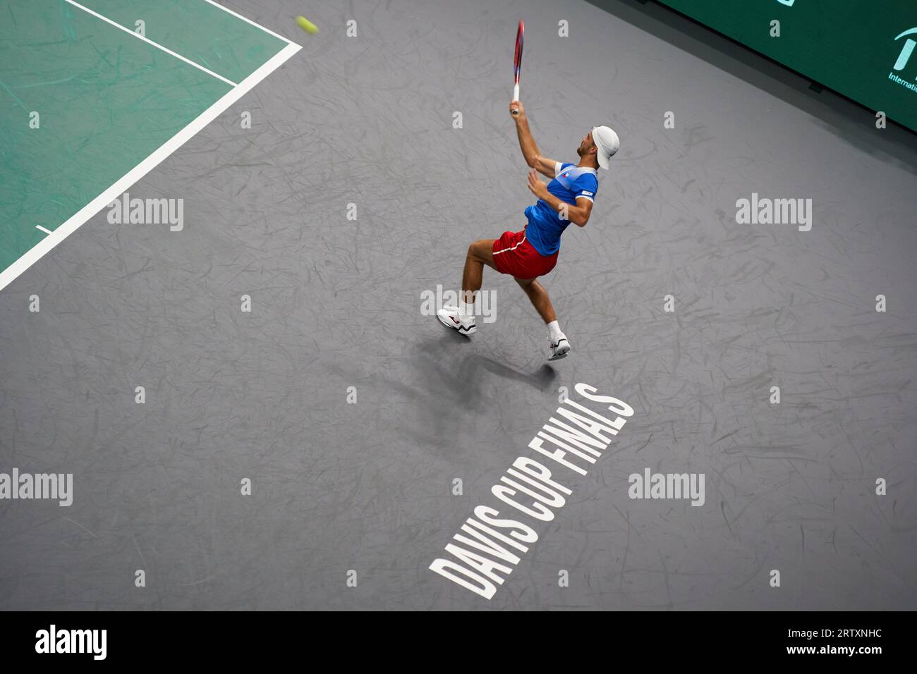 Tomas Machac of Czech Republic in action during the Valencia Davis Cup ...