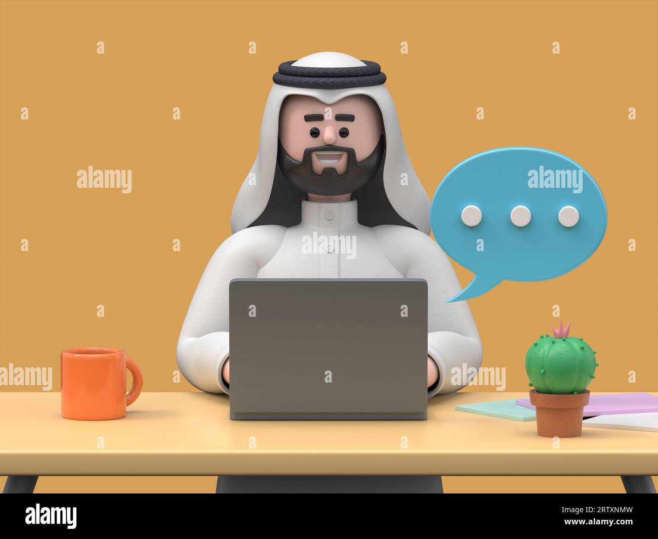 3D illustration of cartoon characters business concept.People are in ...