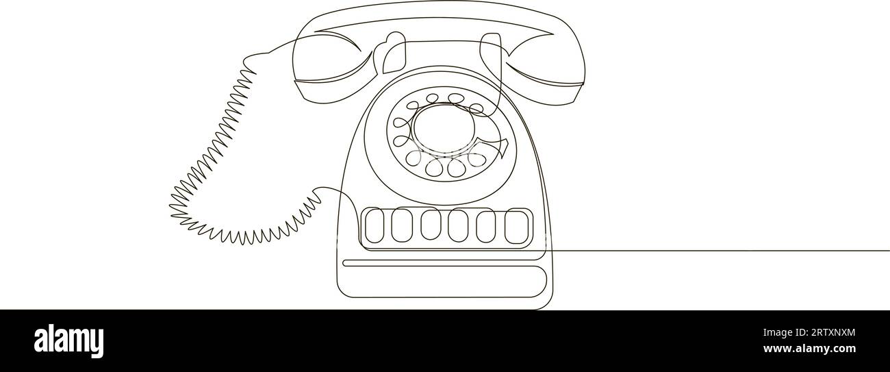 Old fixed landline telephone Stock Vector Images - Alamy