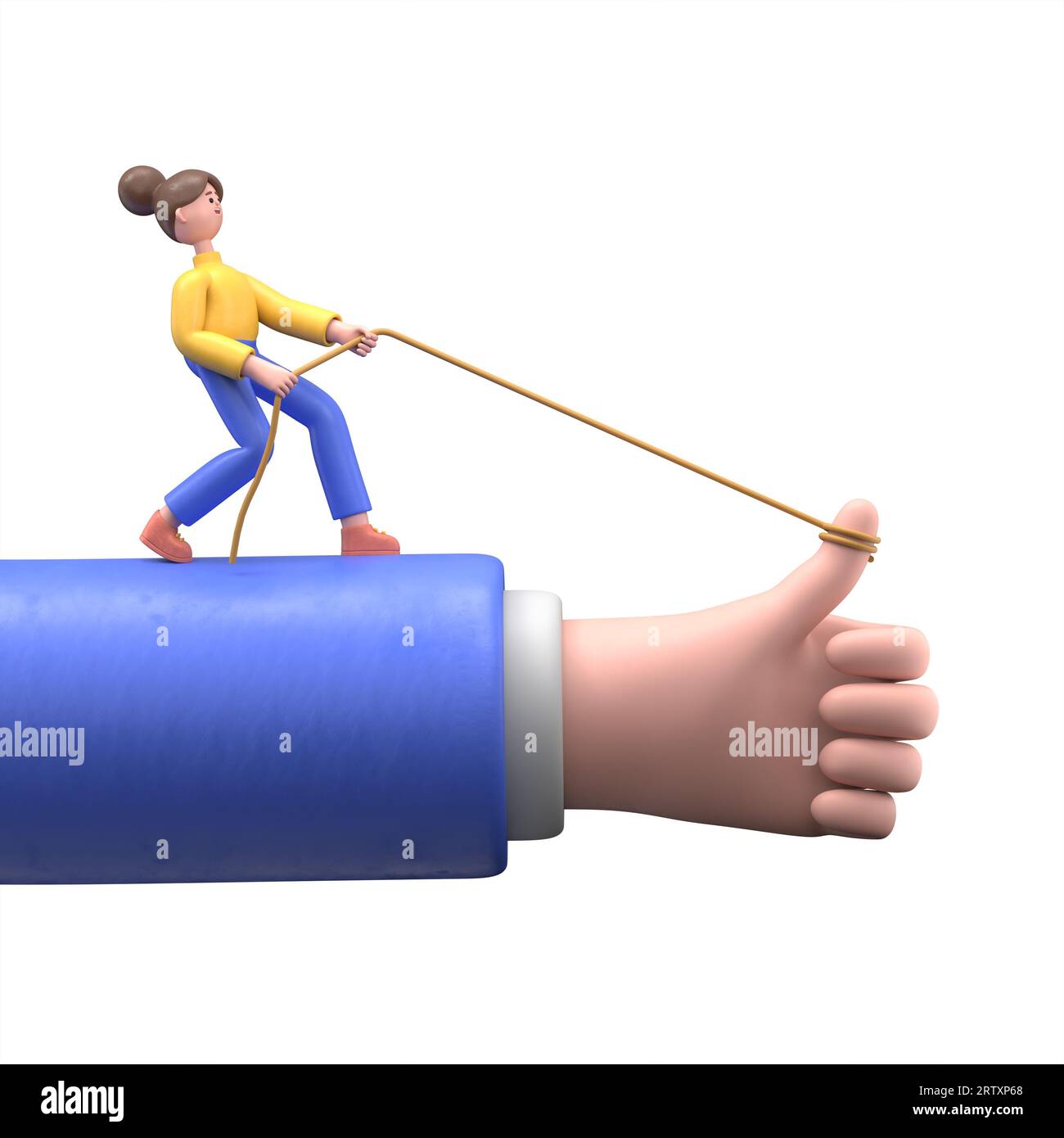 3D illustration of cartoon characters business concept.People are in ...