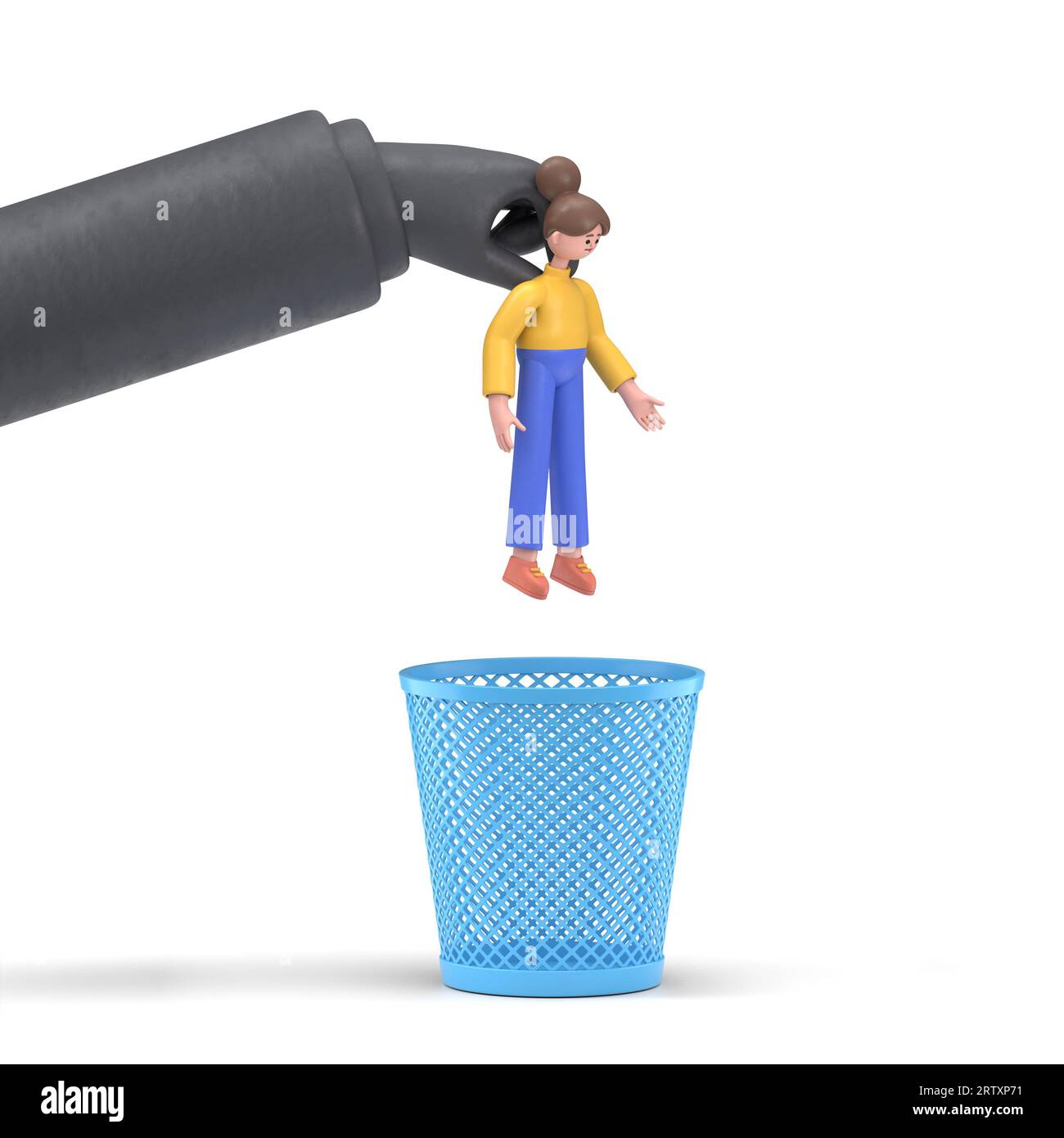 3D illustration of cartoon characters business concept.People are in ...