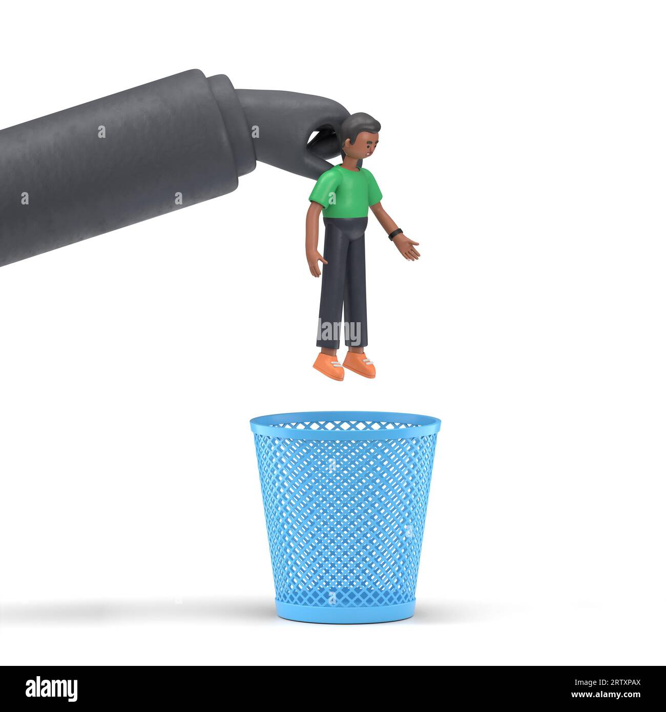 3D illustration of cartoon characters business concept.People are in ...