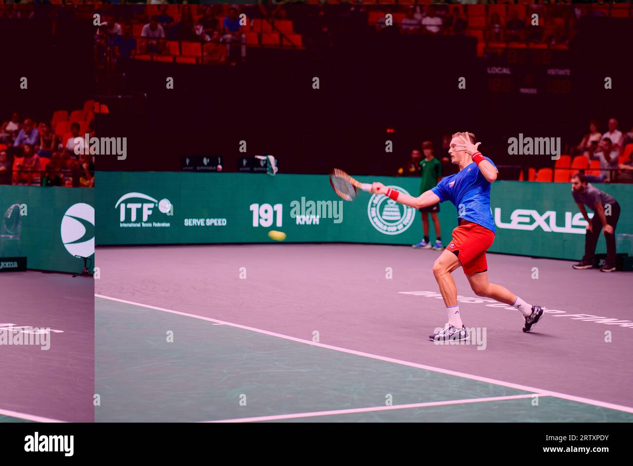 Jiri Lehecka of Czech Republic in action during the Valencia Davis Cup ...
