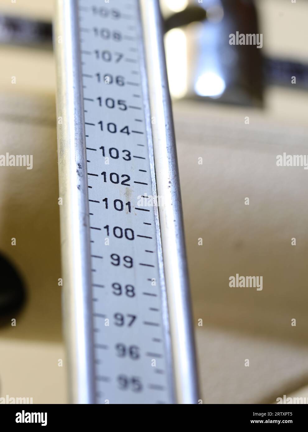 graduated rod of bathroom scales in the pediatrician s office to ...