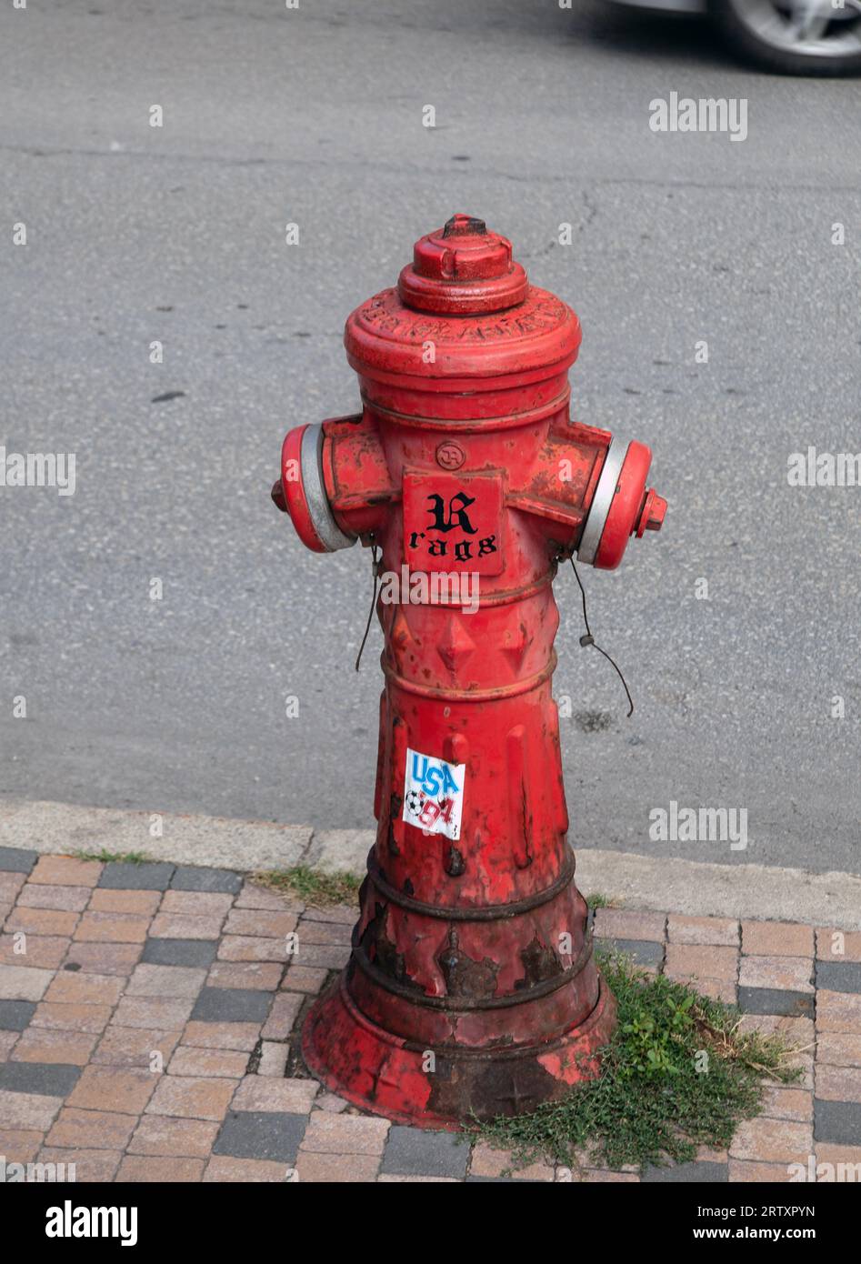 Fire hydrant. a red fire hydrant in the street. Fire hydrant for ...