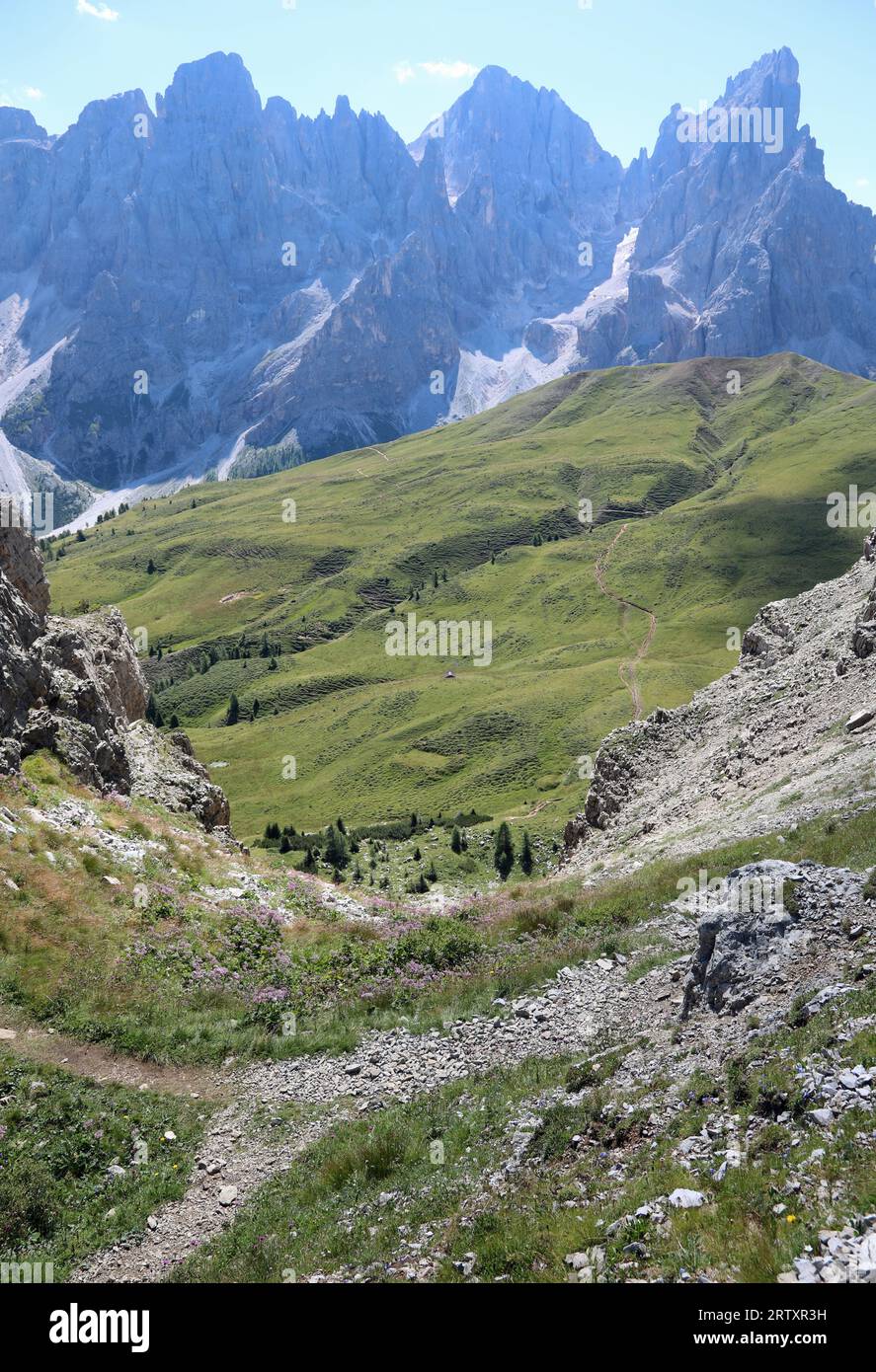 impervious rock gully and the path to get to the valley in the European ...