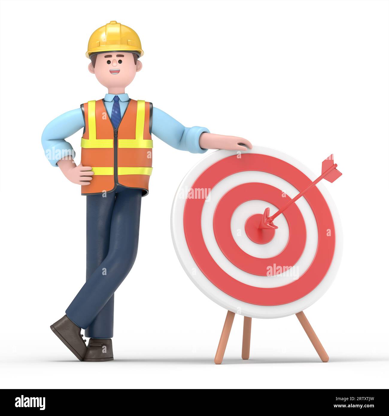 3D illustration of cartoon characters business concept.People are in ...