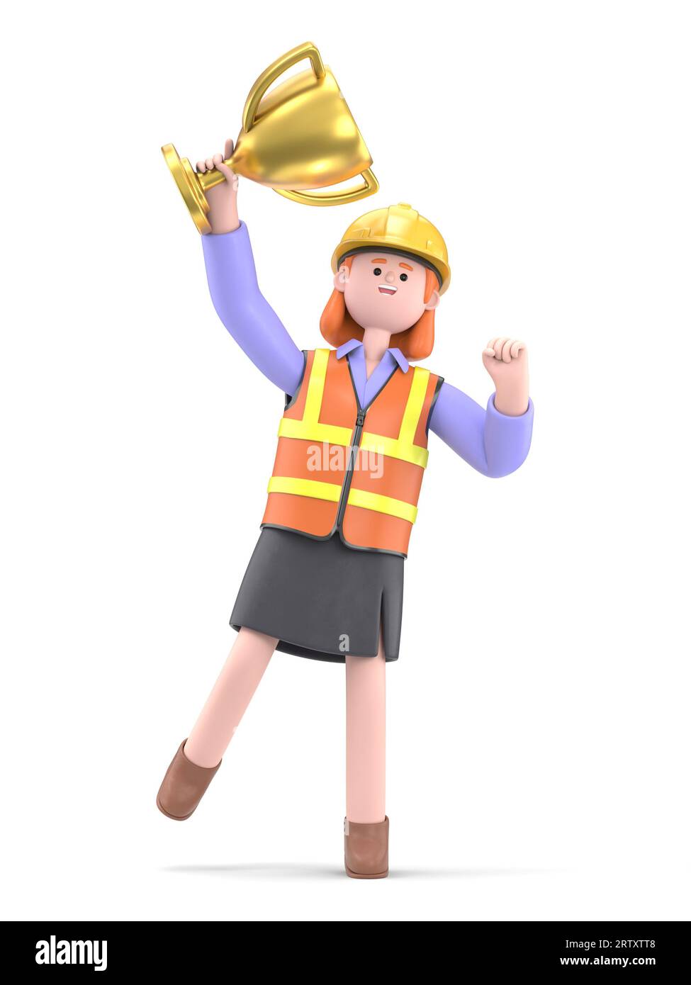 3D illustration of cartoon characters business concept.People are in ...