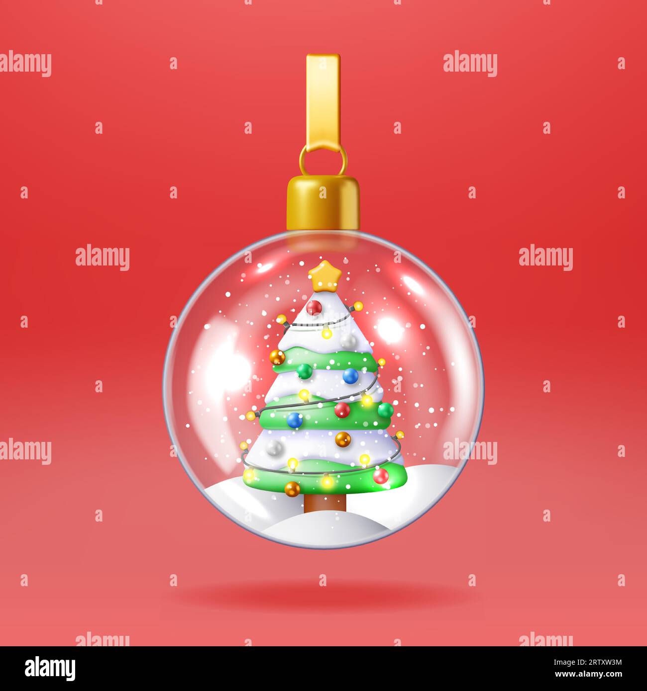 Neon christmas tree 3d Stock Vector Images - Alamy