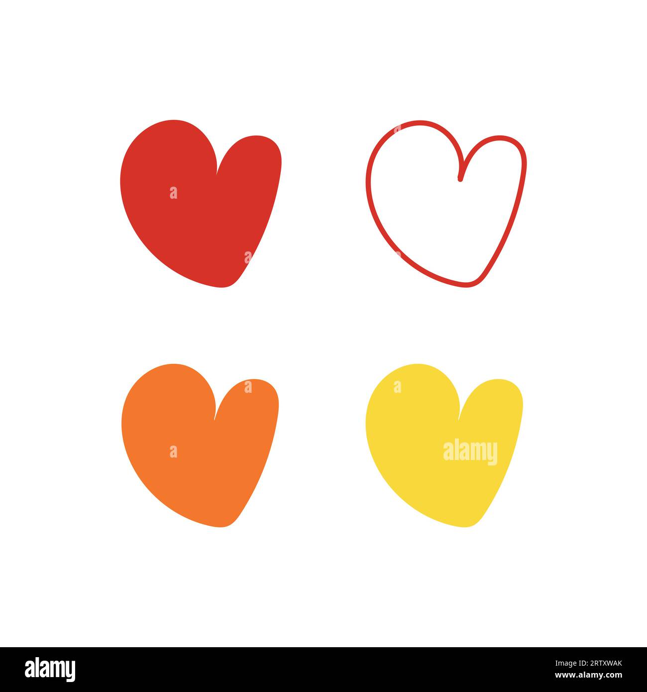 Abstract esoteric figures, heart shapes. Trendy minimalist basic shapes ...