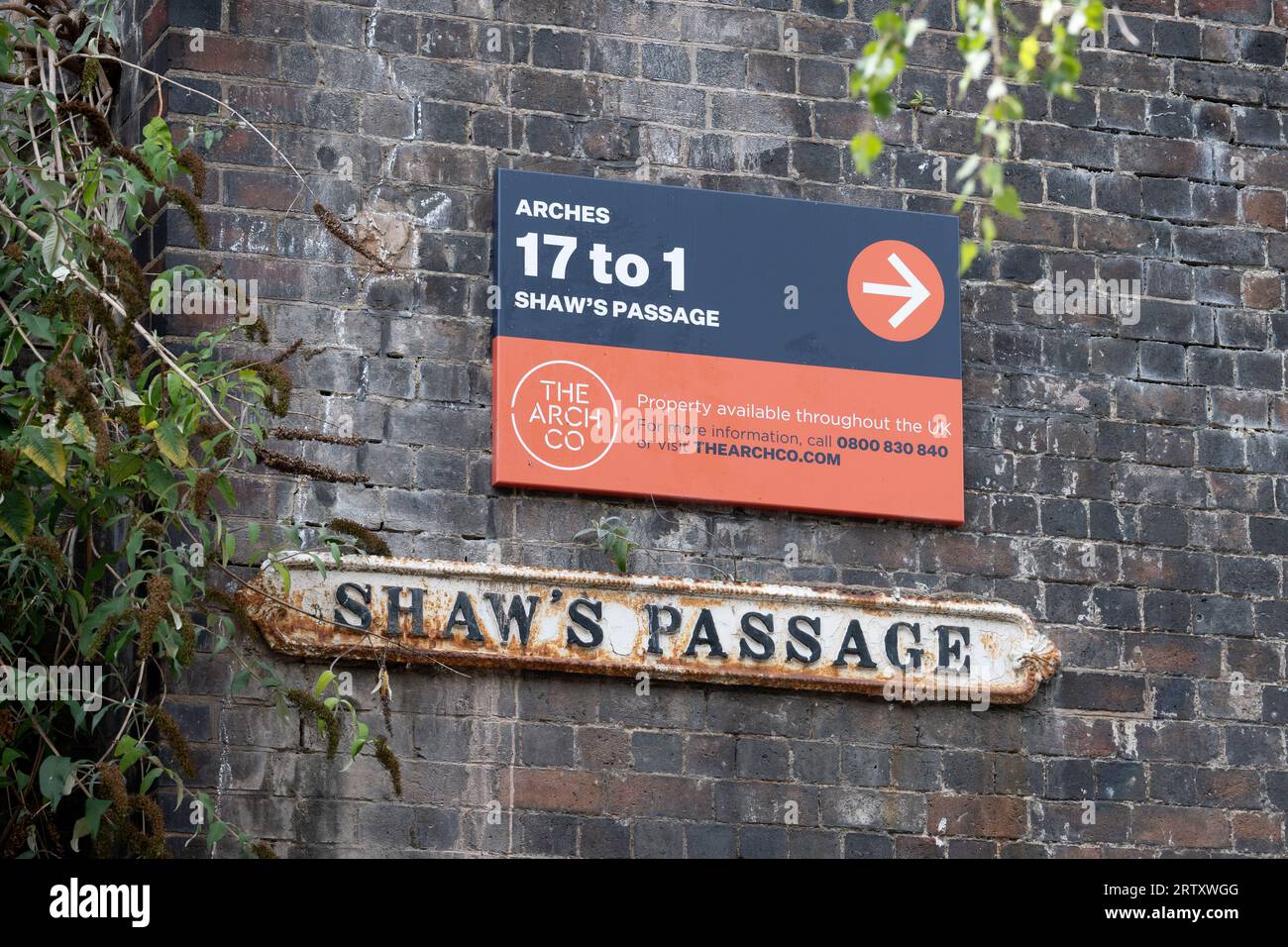 Shaw`s Passage sign, Digbeth, Birmingham, West Midlands, England, UK ...
