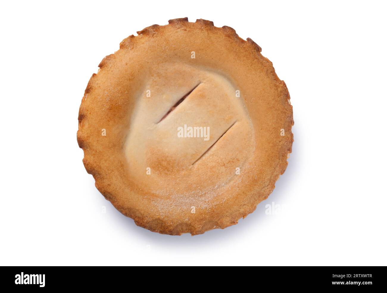 Studio shot of a fruit pie cut out against a white background - John ...