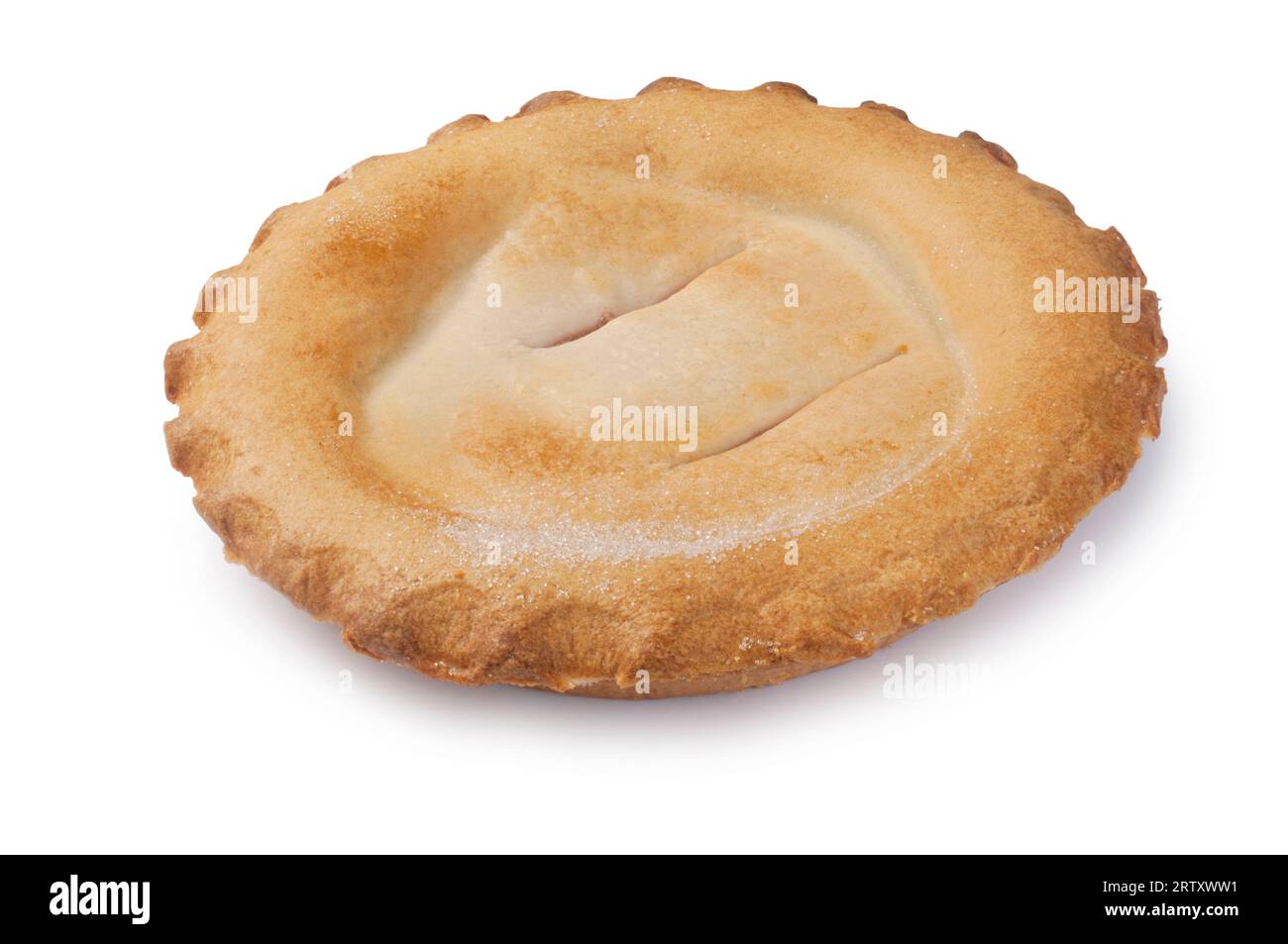 Studio shot of a fruit pie cut out against a white background - John ...
