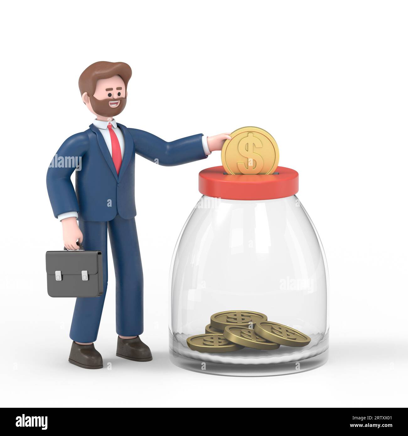 3D illustration of cartoon characters business concept.People are in ...
