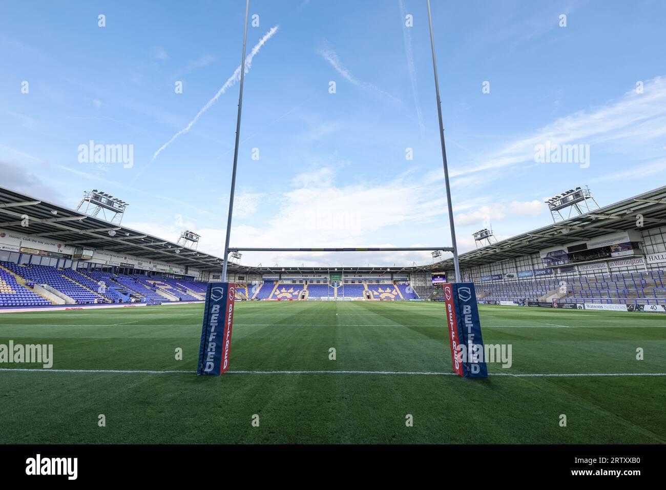 A general view of the Halliwell Jones Stadium during the Betfred Super ...