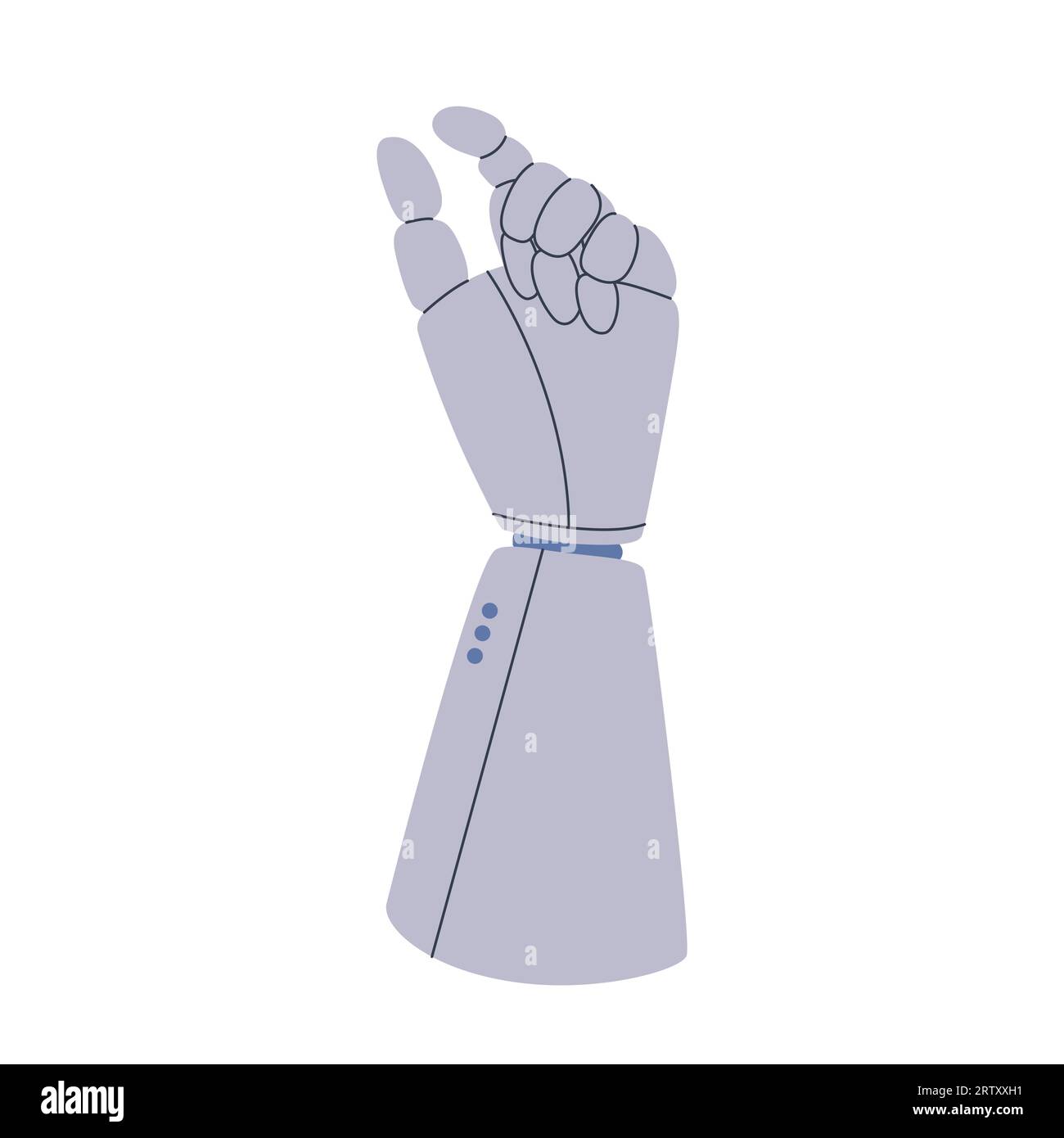 Hand of cyborg or robot is holding something. Mechanical palm with ...