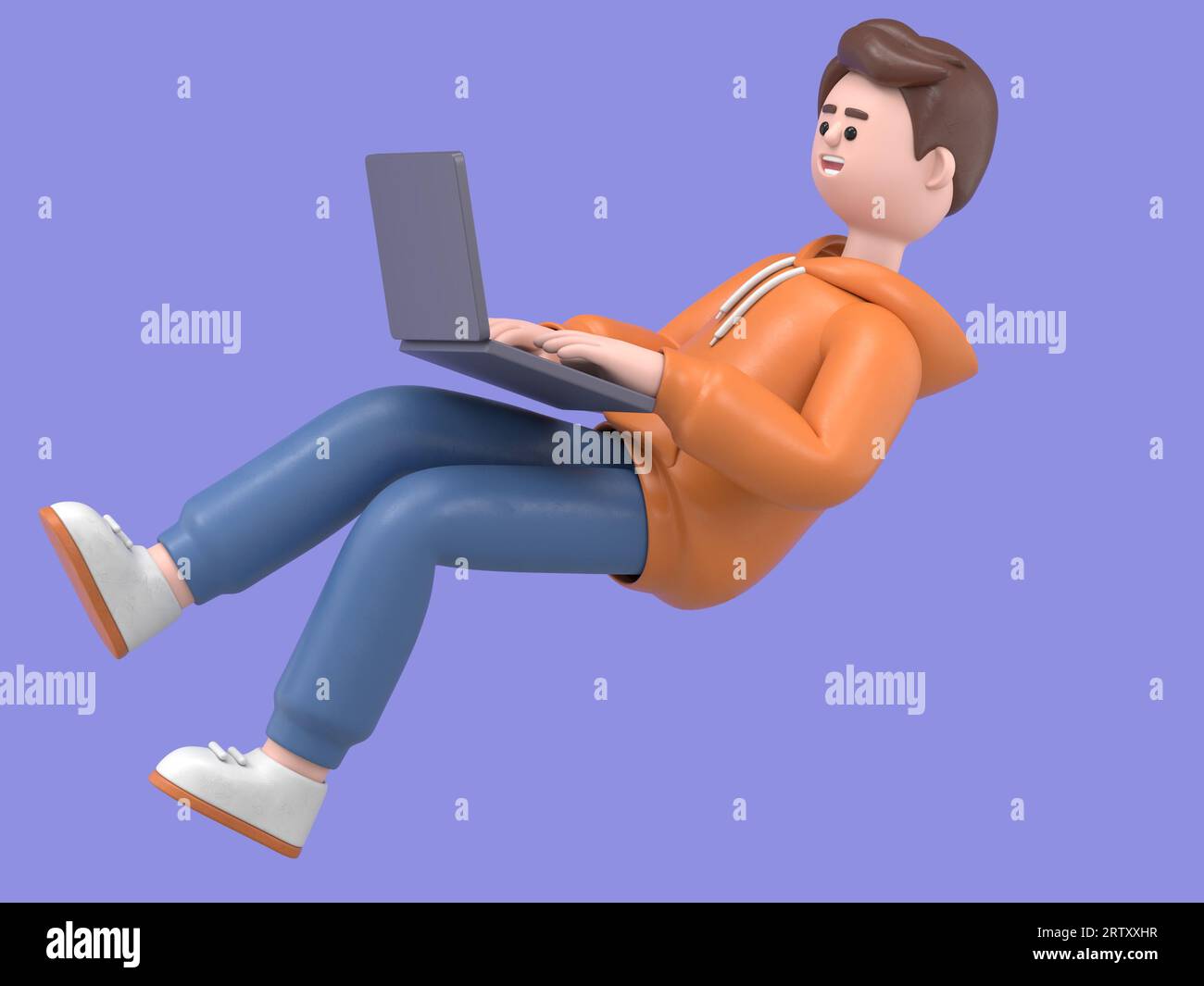 3D illustration of cartoon characters business concept.People are in ...