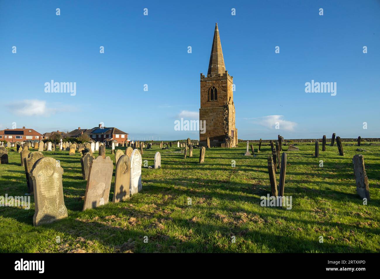 The tower and spire of St Germain's church Marske by the Sea a Grade 2 ...