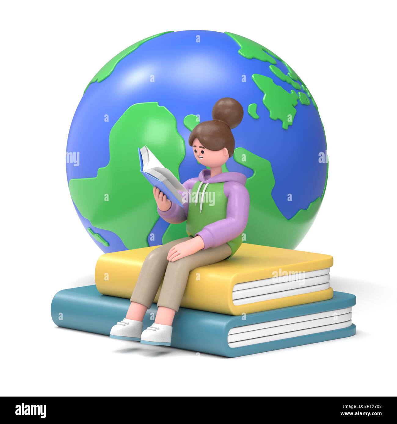 3D illustration of cartoon characters business concept.People are in ...