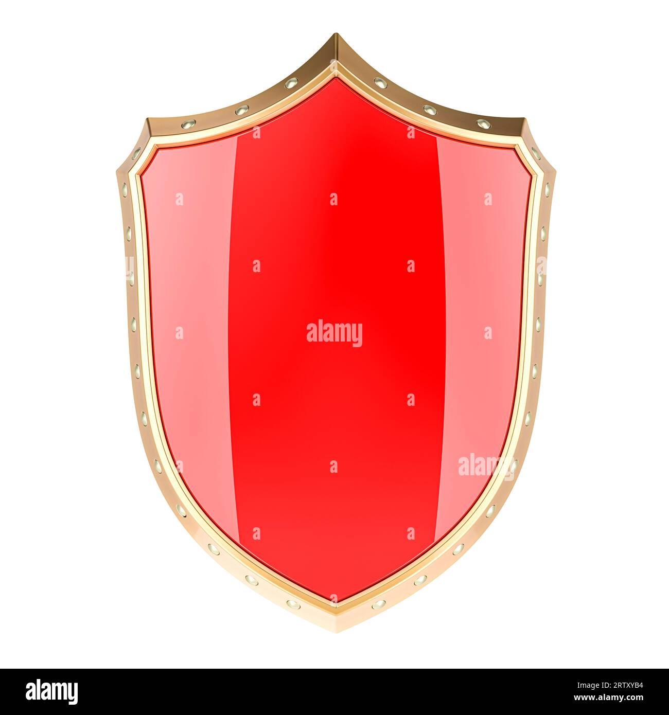 Red Shield, 3D rendering isolated on white background Stock Photo - Alamy