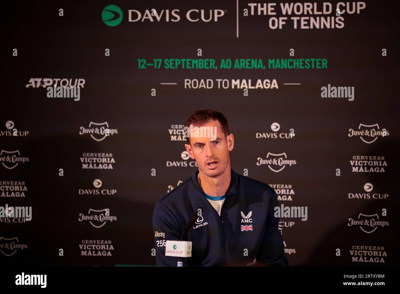 Andy Murray (GBR) at the press conference at the end of his Davis Cup ...
