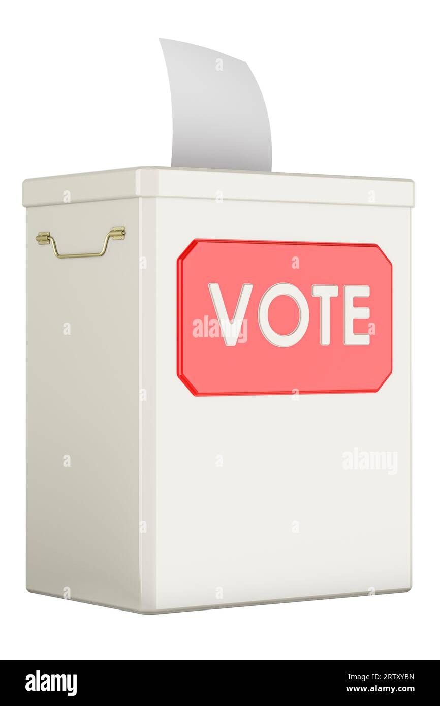 Election ballot box, voting box. 3D rendering isolated on white ...