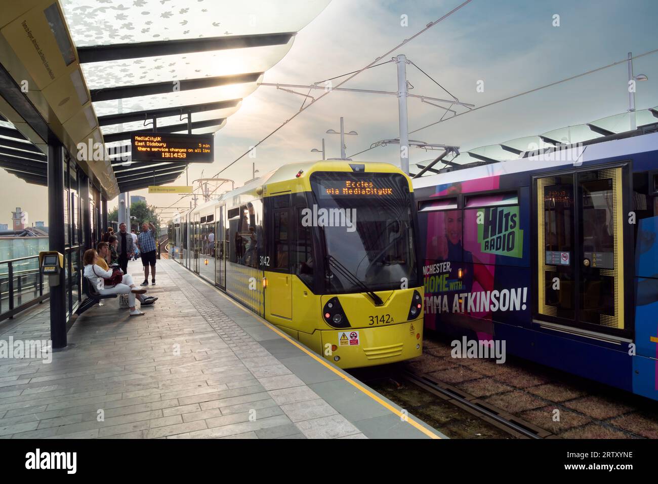 City Tram in Station, Deansgate Castlefield, Manchester, England ...