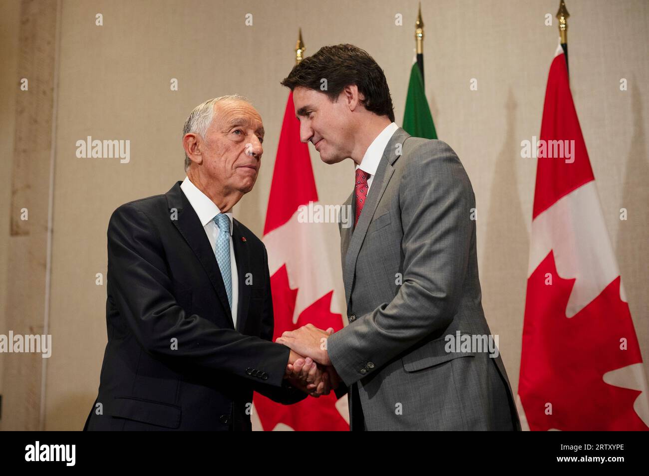 President of Portugal Marcelo Rebelo De Sousa, shakes hands with Prime ...