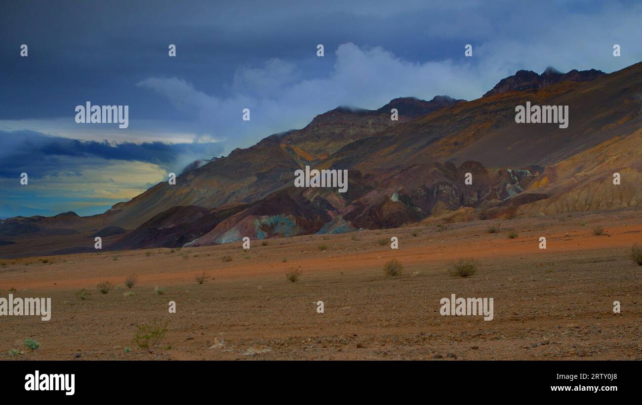 Spring rains and low clouds splash the colorful Artists Palette at ...