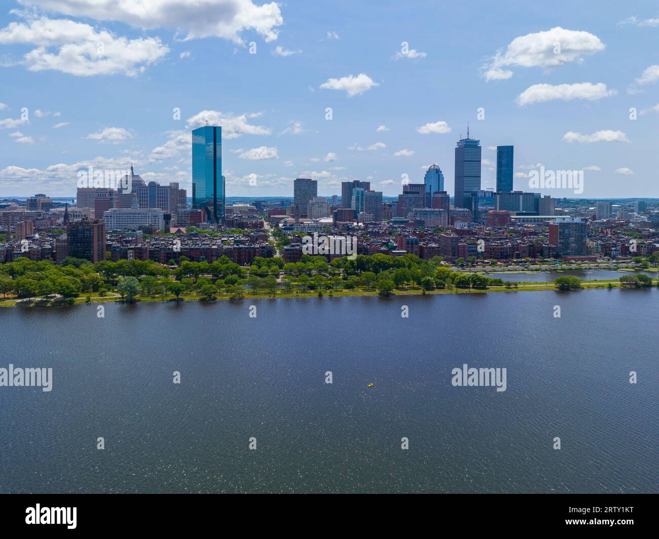 Boston Back Bay modern city skyline including John Hancock Tower ...