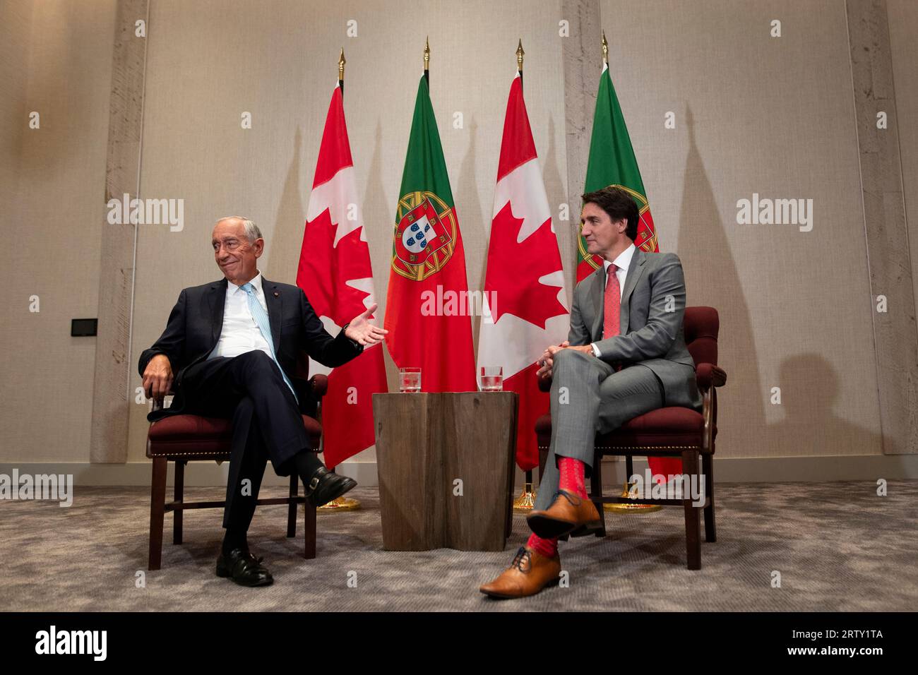 President of Portugal Marcelo Rebelo De Sousa and Prime Minster Justin ...