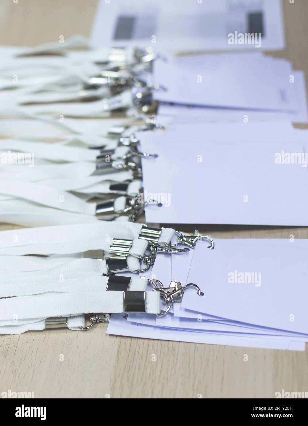 Registration desk table, process of checking in on a conference ...
