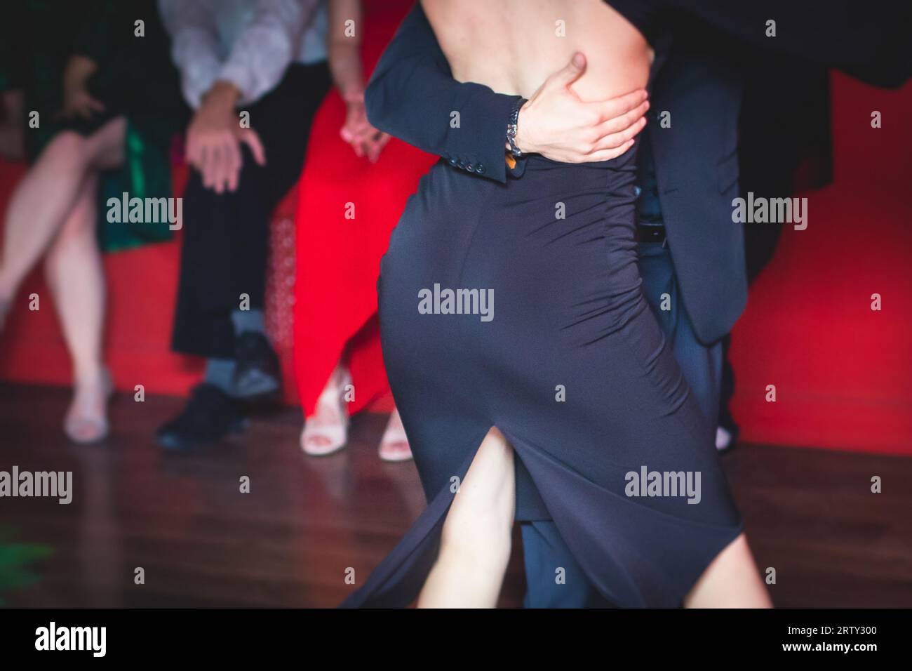 Couples dancing traditional latin argentinian dance milonga in the ...