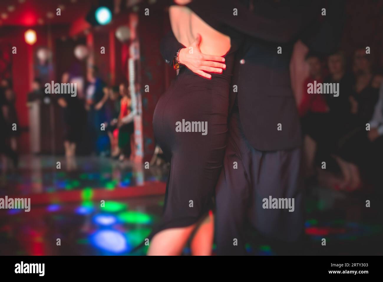 Couples dancing traditional latin argentinian dance milonga in the ...