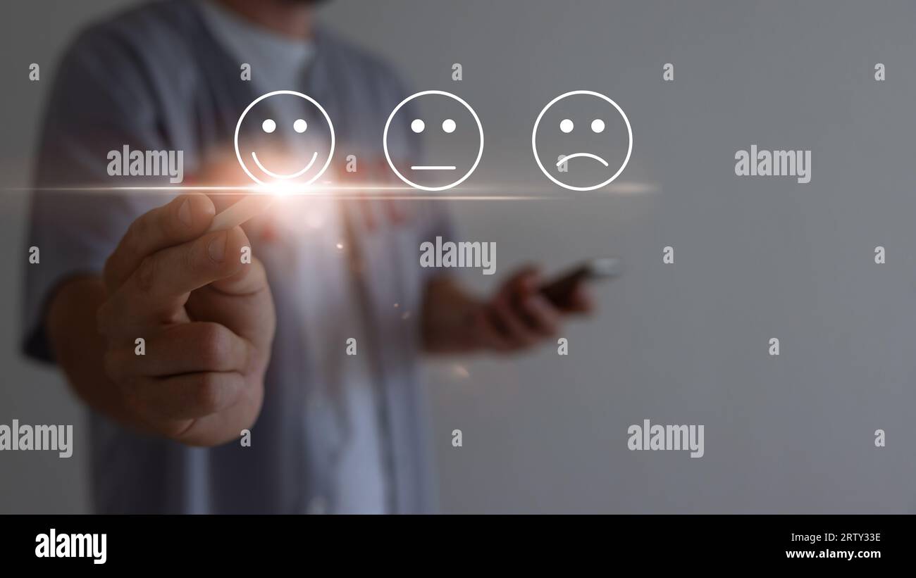 Customer service satisfaction survey concept, business people or ...