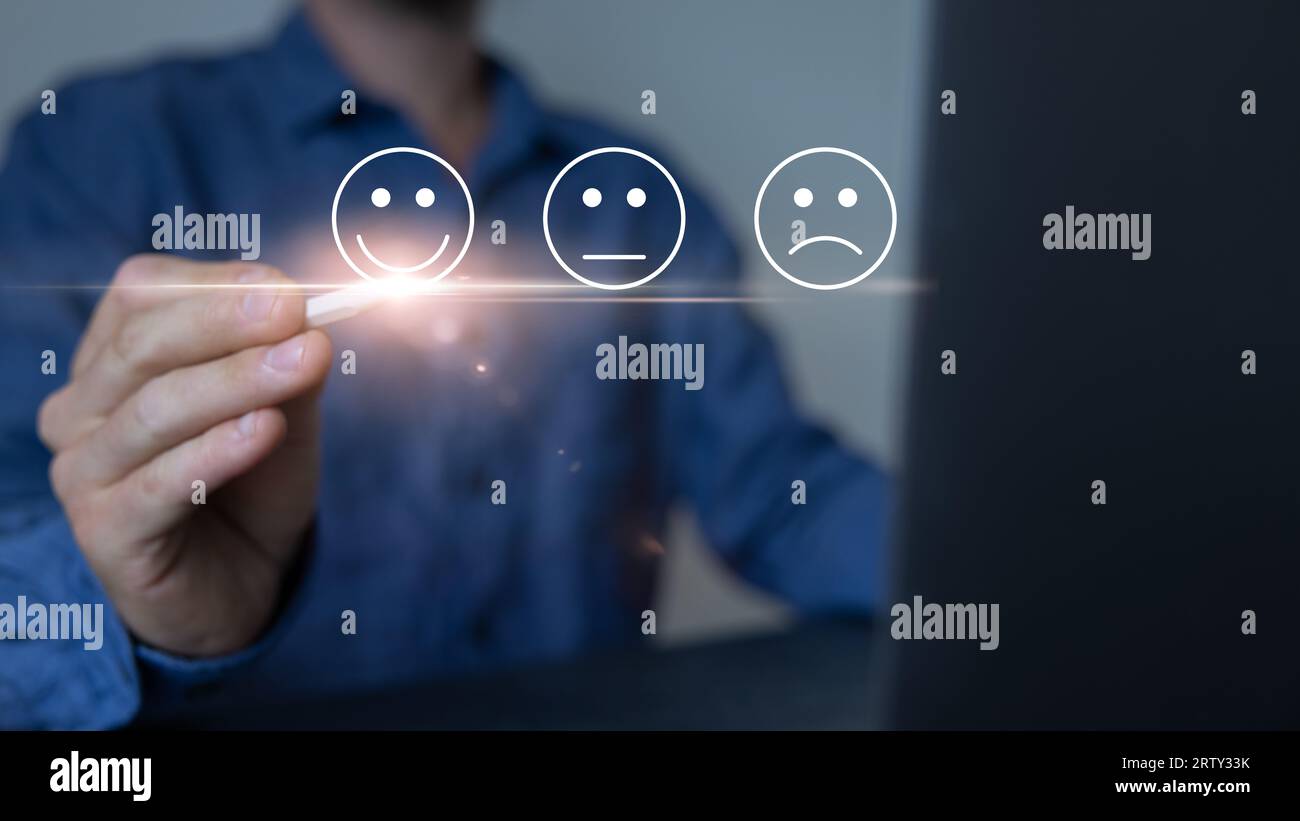 Customer service satisfaction survey concept, business people or ...