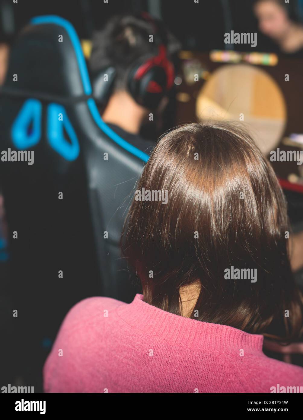 Female gamer, cyber sport e-sports tournament, professional girl gamers ...