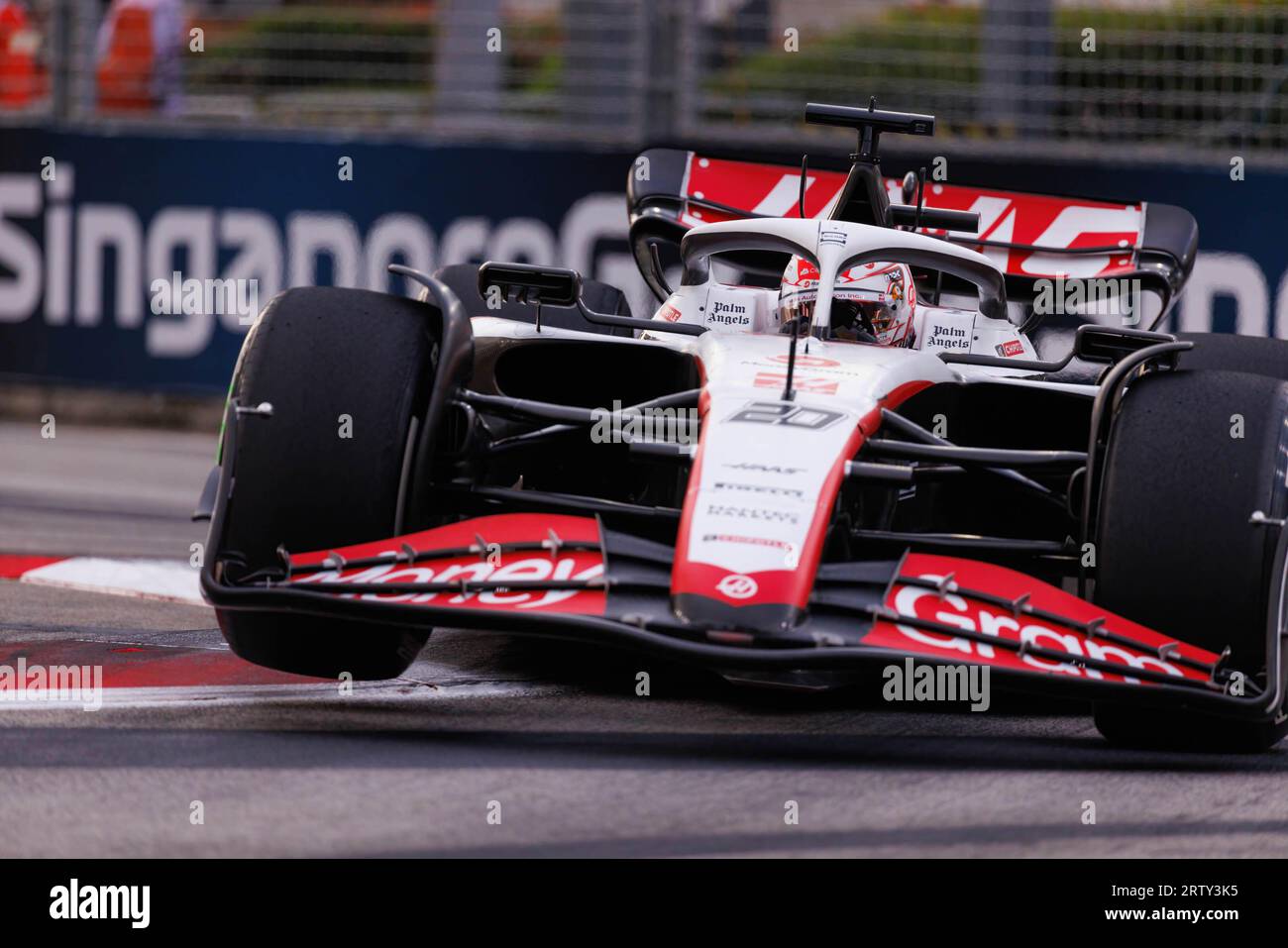 Singapore, Singapore. 15th Sep, 2023. Kevin Magnussen of Denmark drives ...