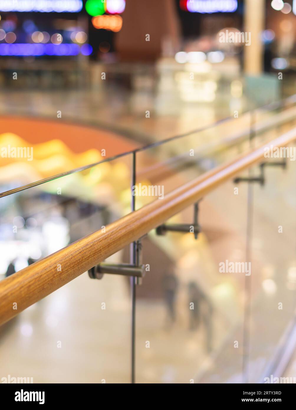 Modern shopping center interior with stores, shops and cafes, new mall ...