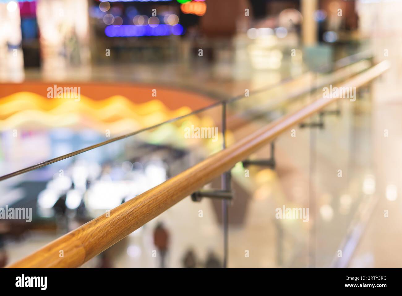 Modern shopping center interior with stores, shops and cafes, new mall ...