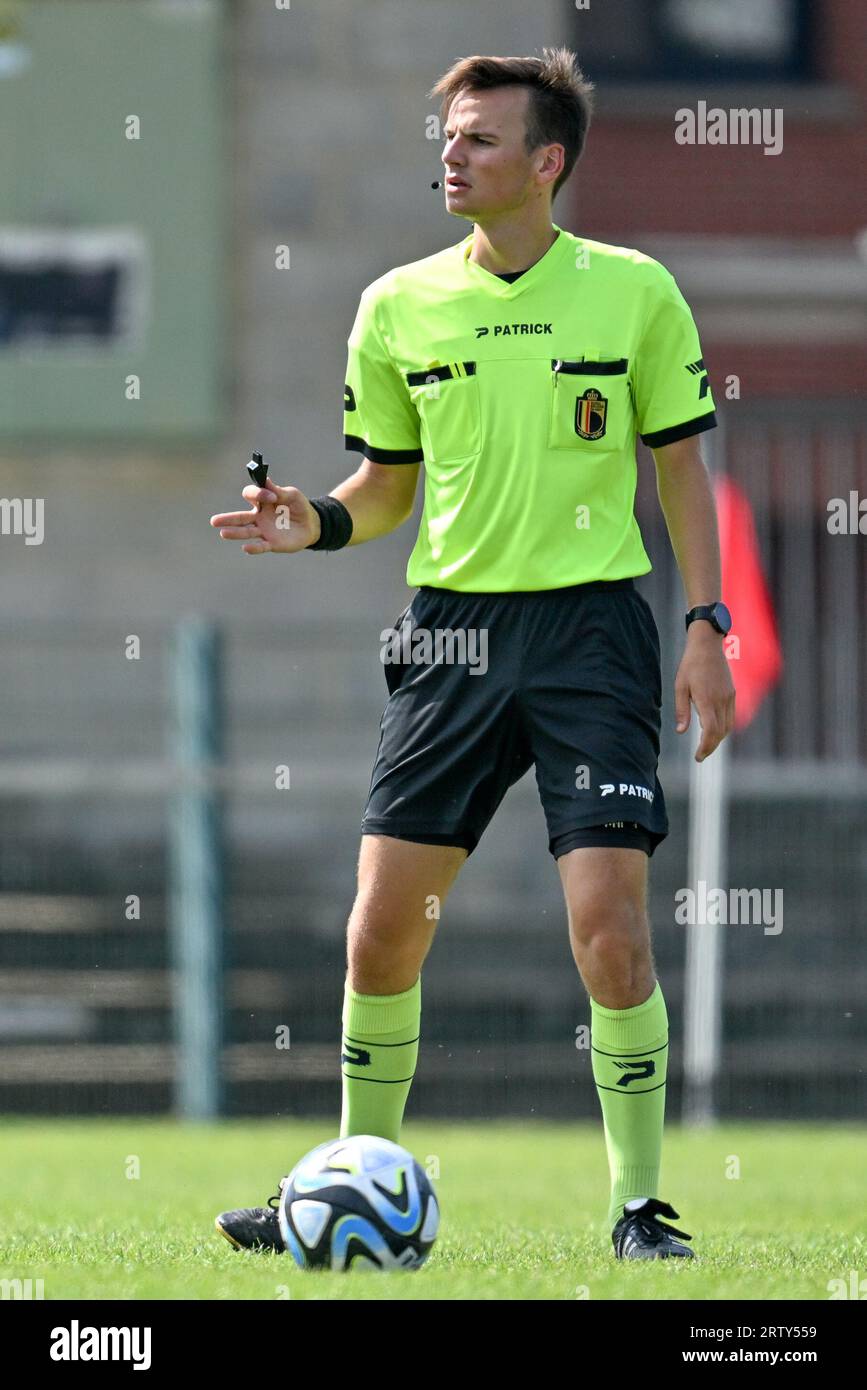 Hasselt, Belgium. 12th Sep, 2023. referee Simon Allcock pictured during ...