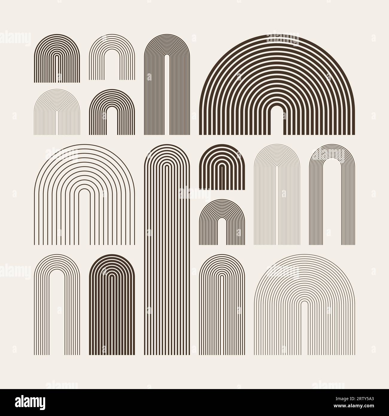 Mid century arch elements, modern geometric shapes. Contemporary design ...