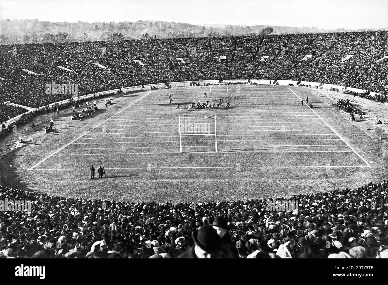 New Haven, Connecticut: c. 1910 A huge crowd watching a football game ...